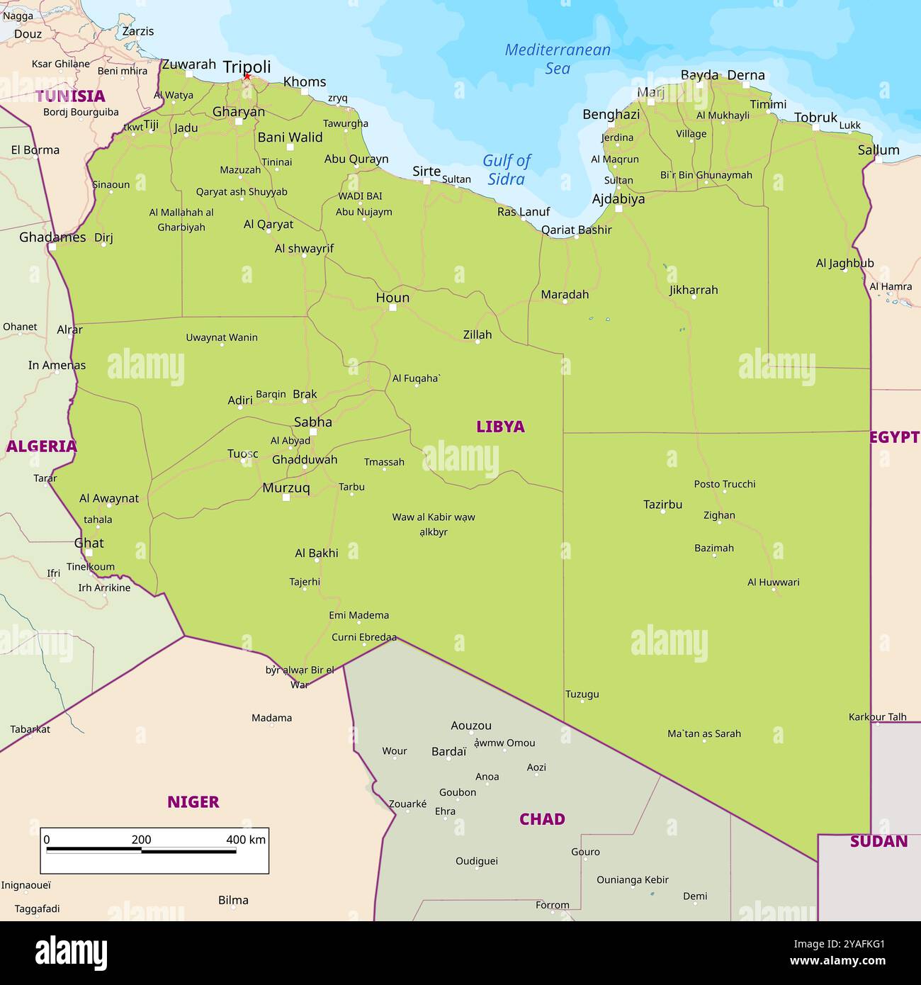 Simple political map of Libya Stock Vector Image & Art - Alamy