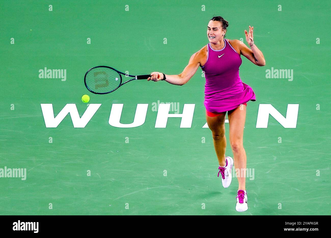 Wuhan,China.12th October 2024. Aryna Sabalenka of Belarus advances to ...