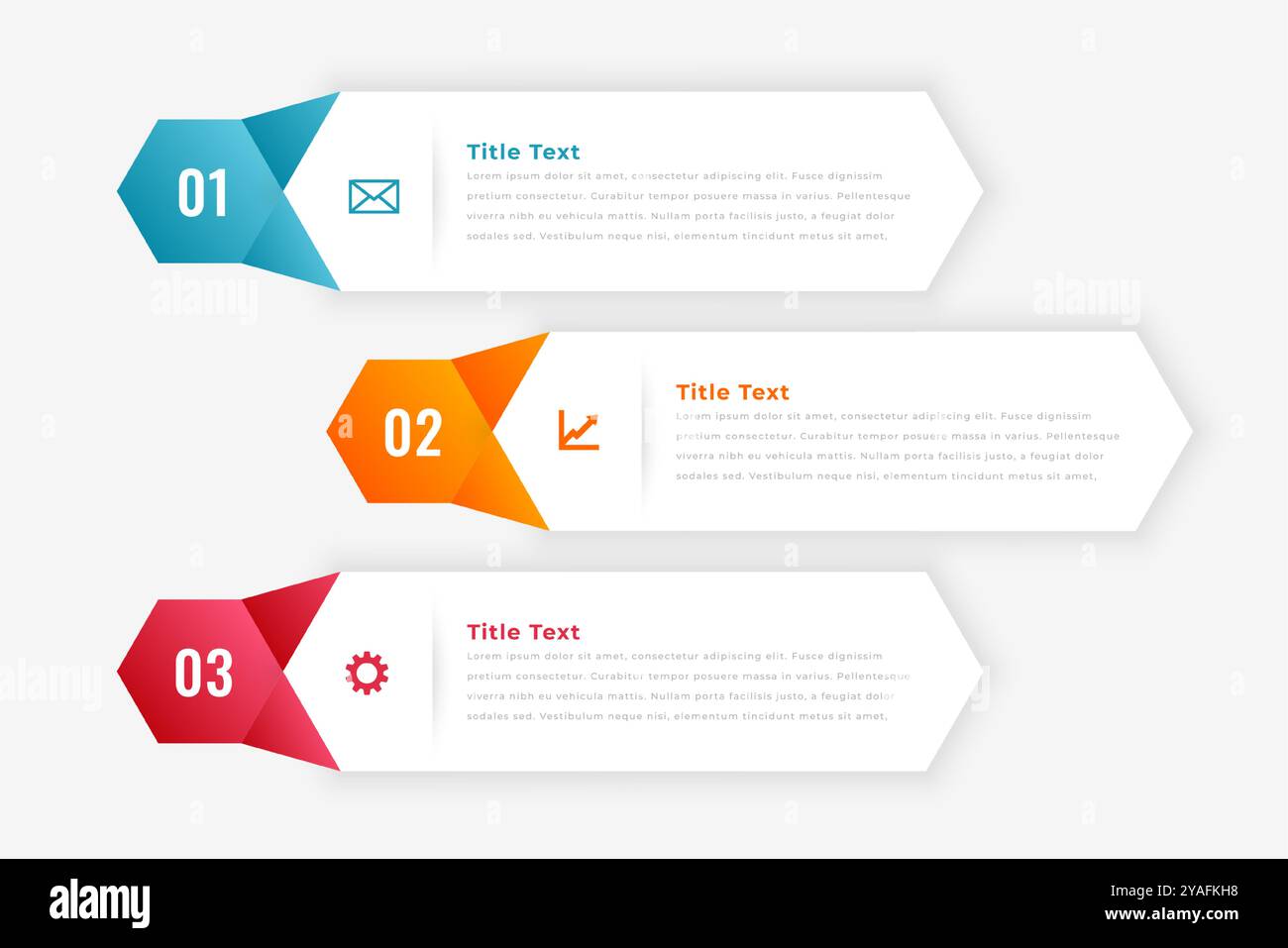 modern three step process chart template for business marketing vector ...