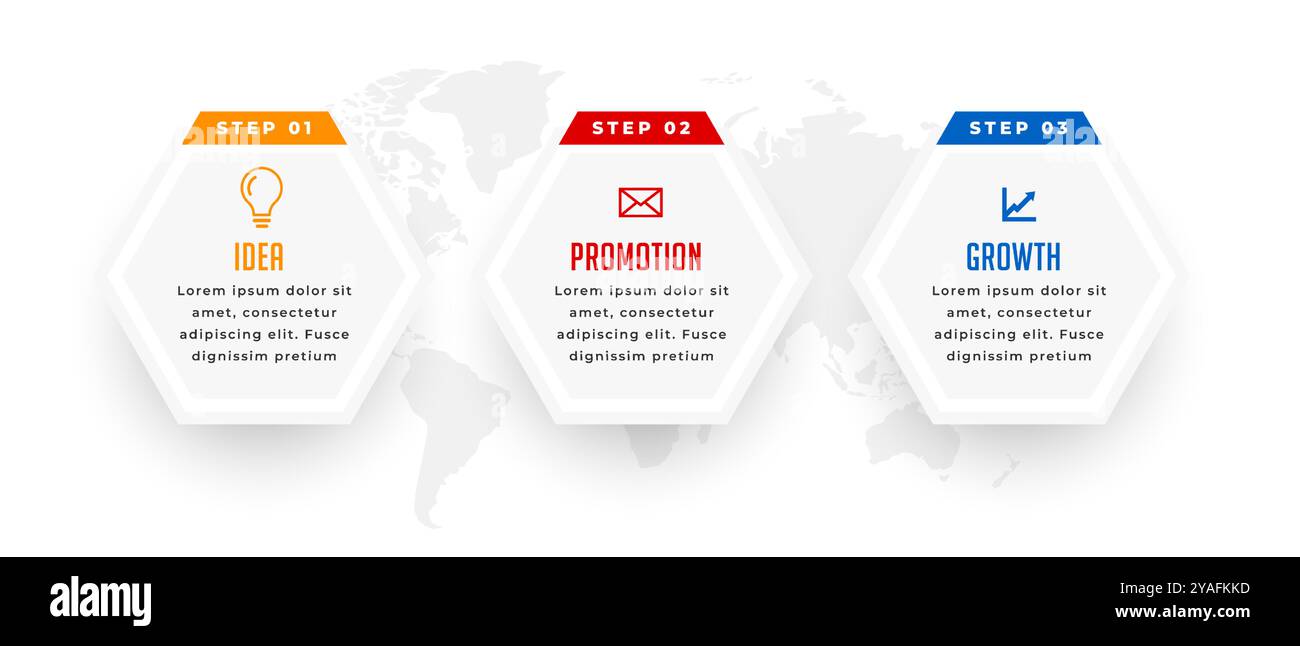 3 step infographic option chart template for data visualization vector ...