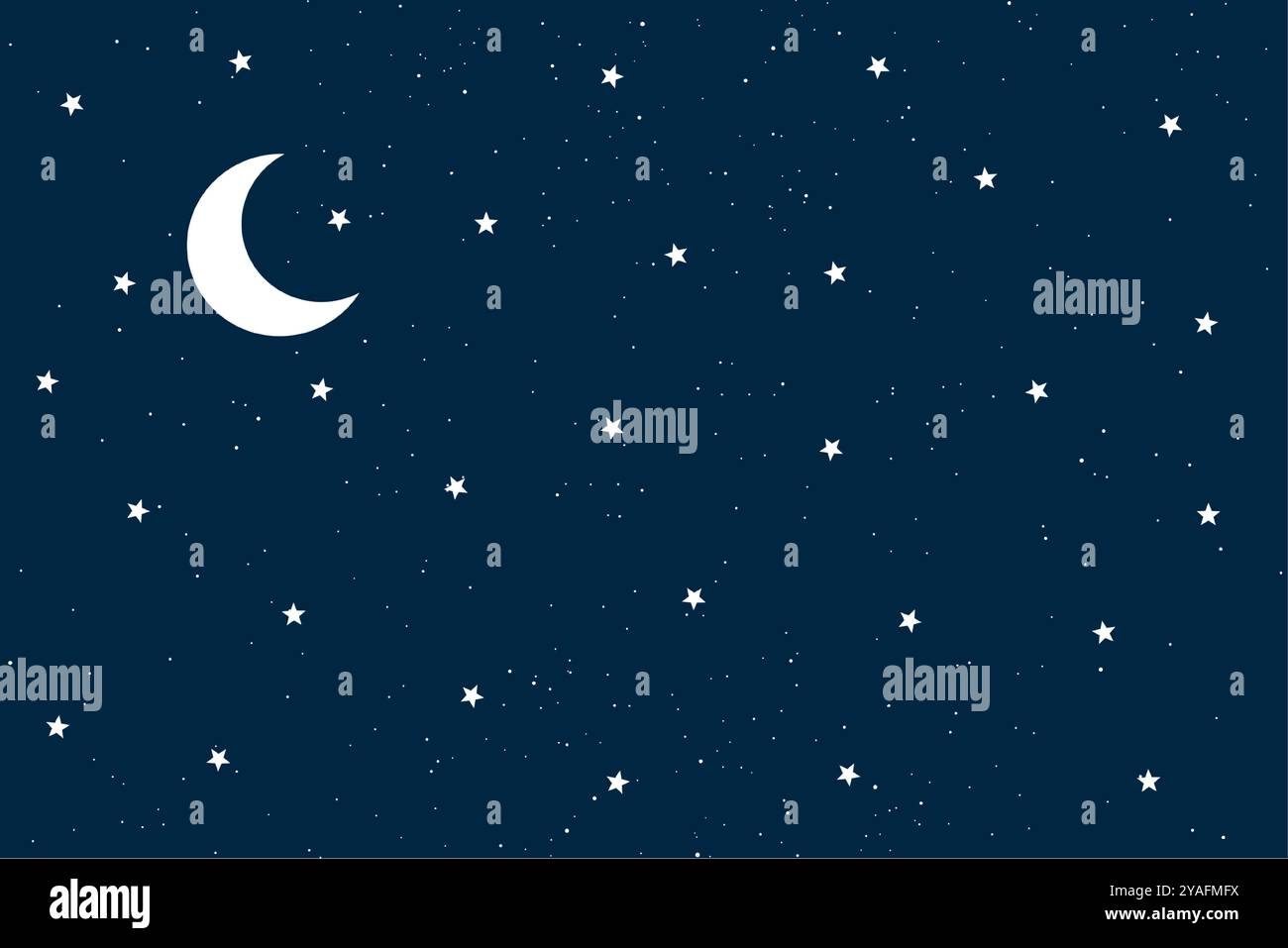 beautiful moon and star nighttime background design vector Stock Vector ...