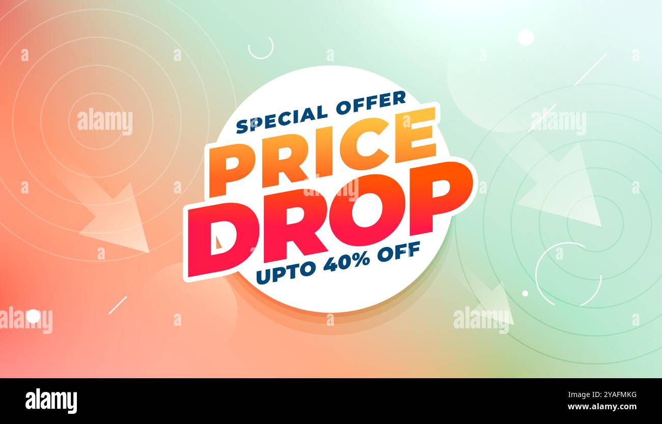 special price drop offer banner with discount details vector Stock ...