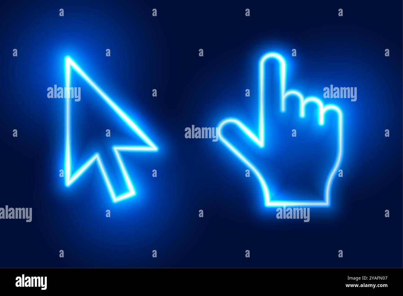 neon style computer cursor and arrow design vector Stock Vector Image ...