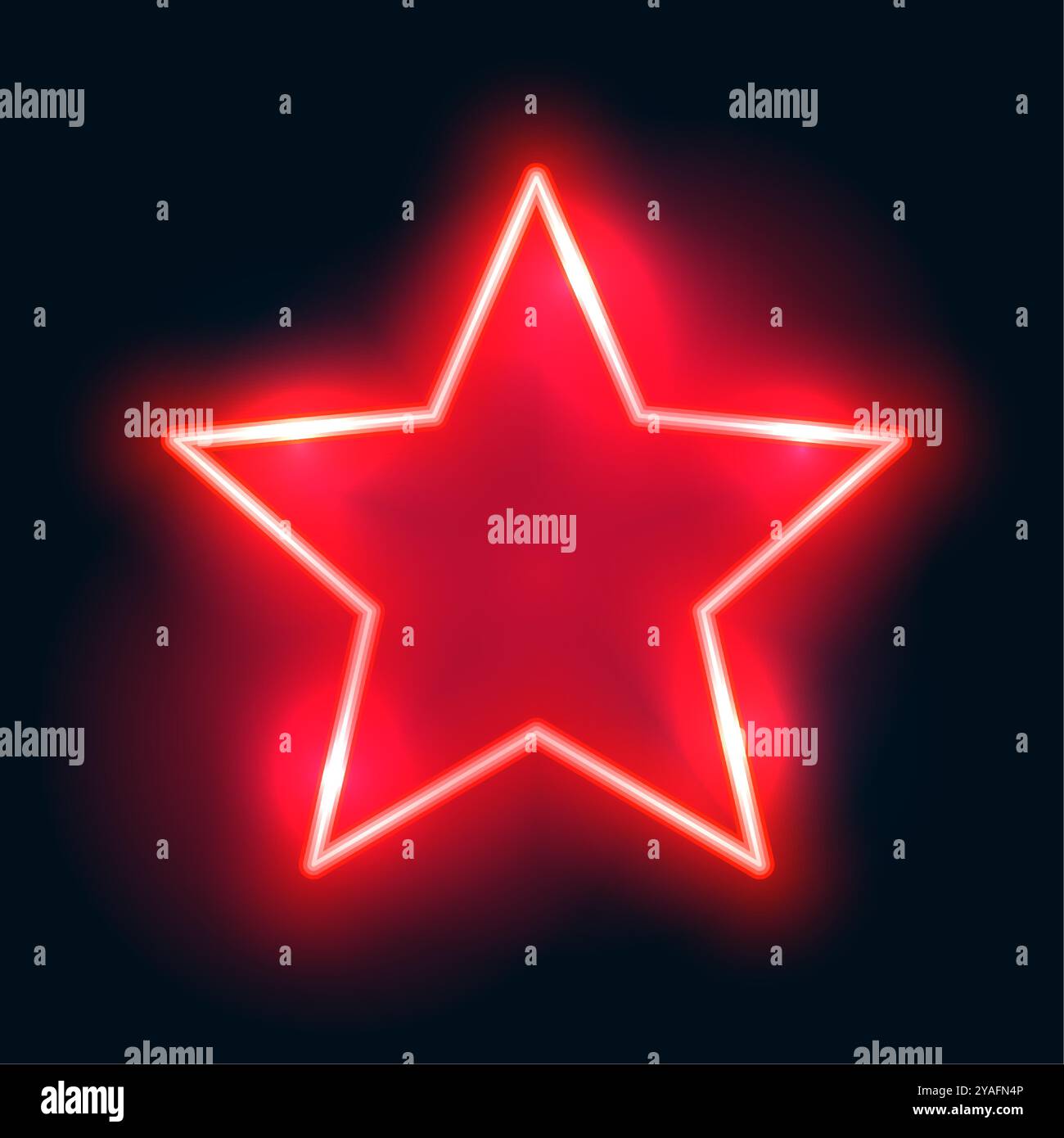 neon style glowing red star frame design vector Stock Vector Image ...