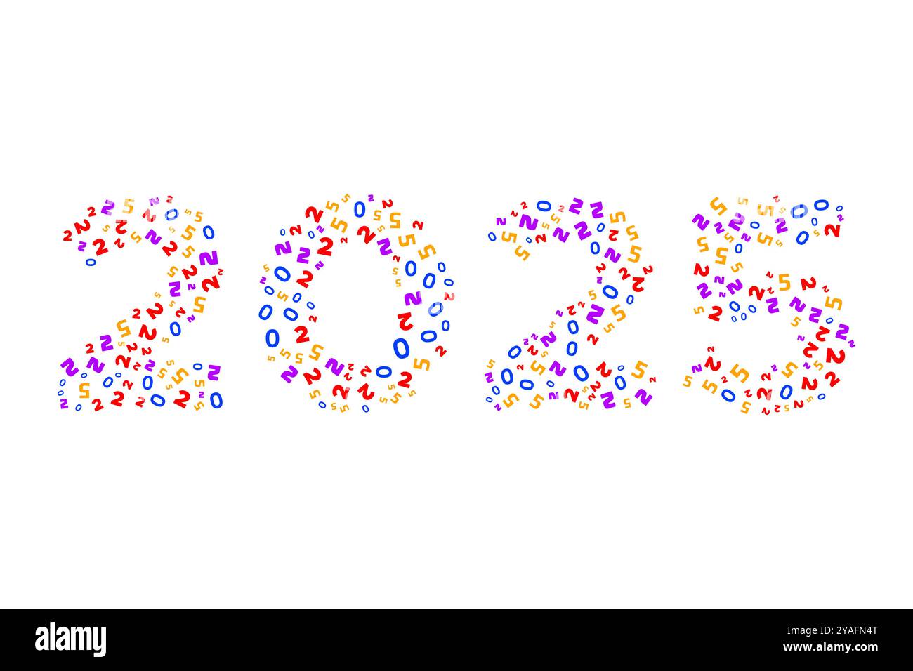 2025 new year text filled with 2025 numbers pattern vector illustration ...