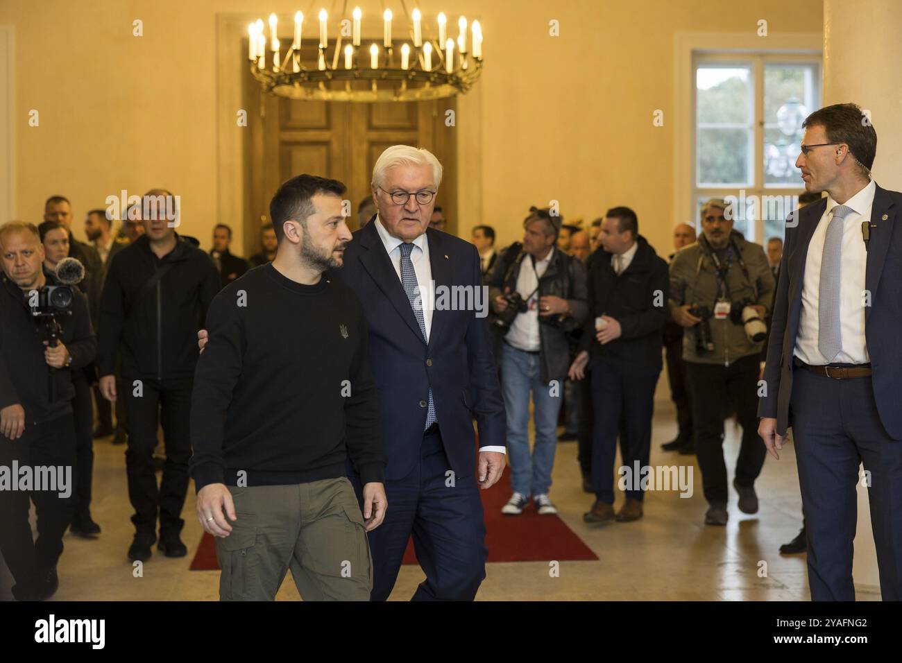 Volodymyr Selensky (President of Ukraine) after his entry in the guest ...