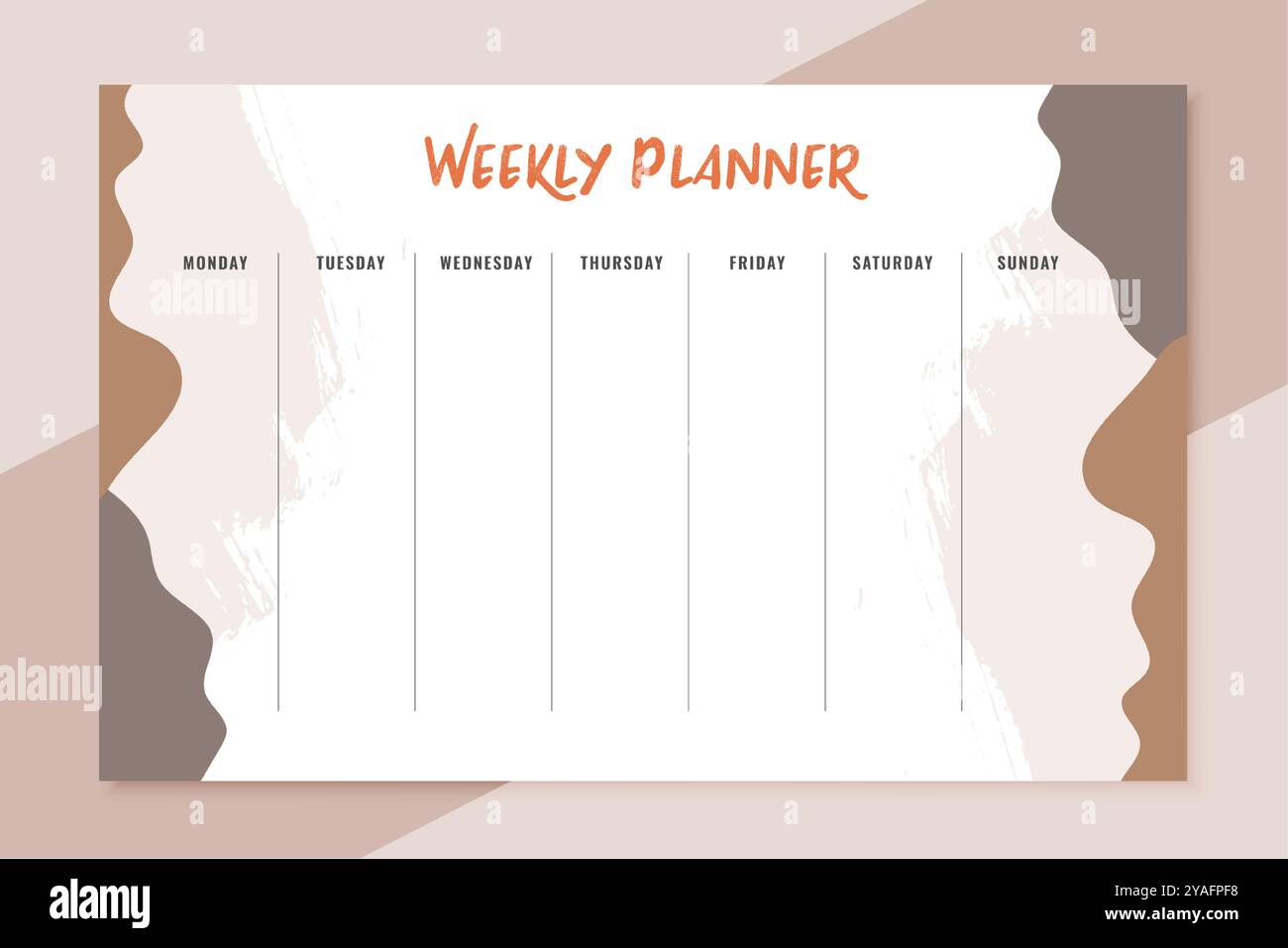 everyday weekly planner schedule template design vector Stock Vector ...