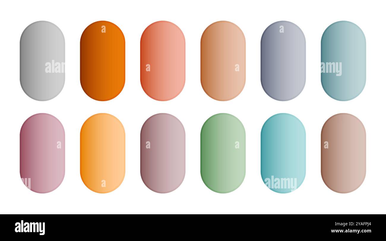 soft pastel color gradient palette banner in collection vector Stock ...