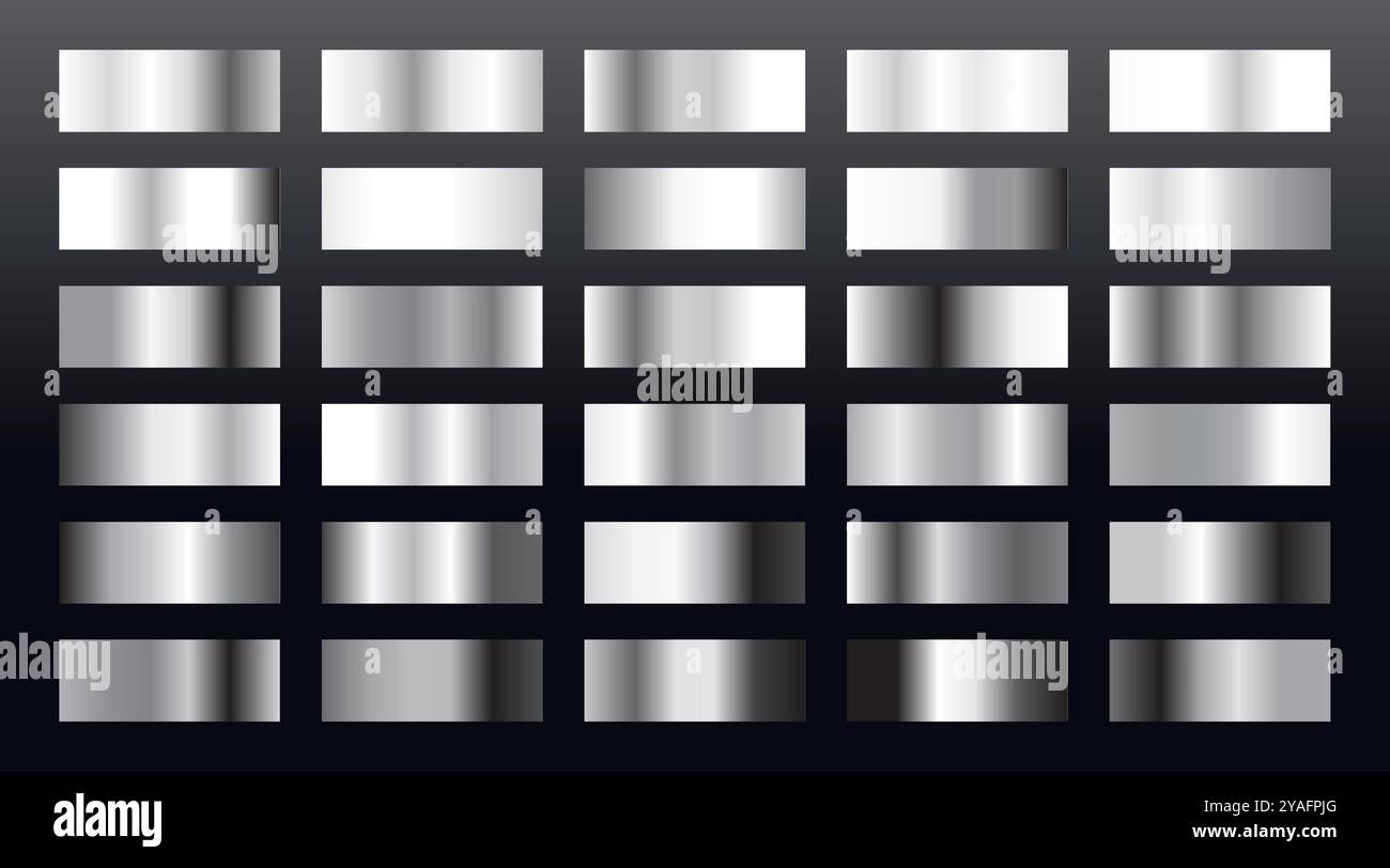 set of metallic color palette backdrop for UI/UX website vector Stock ...