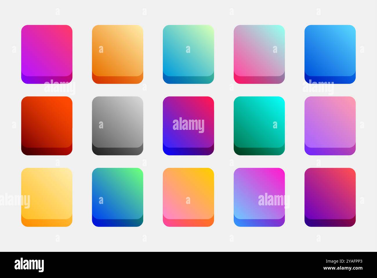 set of colorful gradient palette backdrop for UI/UX app vector Stock ...