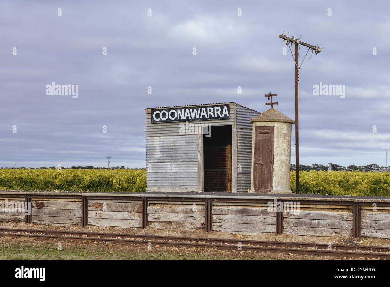 The iconic rural train station for Coonawarra wine region on a stormy ...
