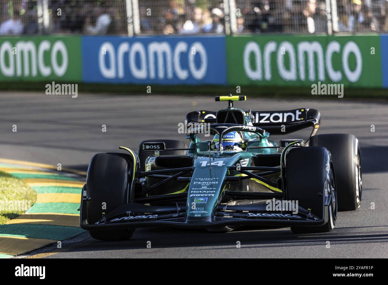 MELBOURNE, AUSTRALIA, APRIL 2: Fernando Alonso of Spain drives the ...