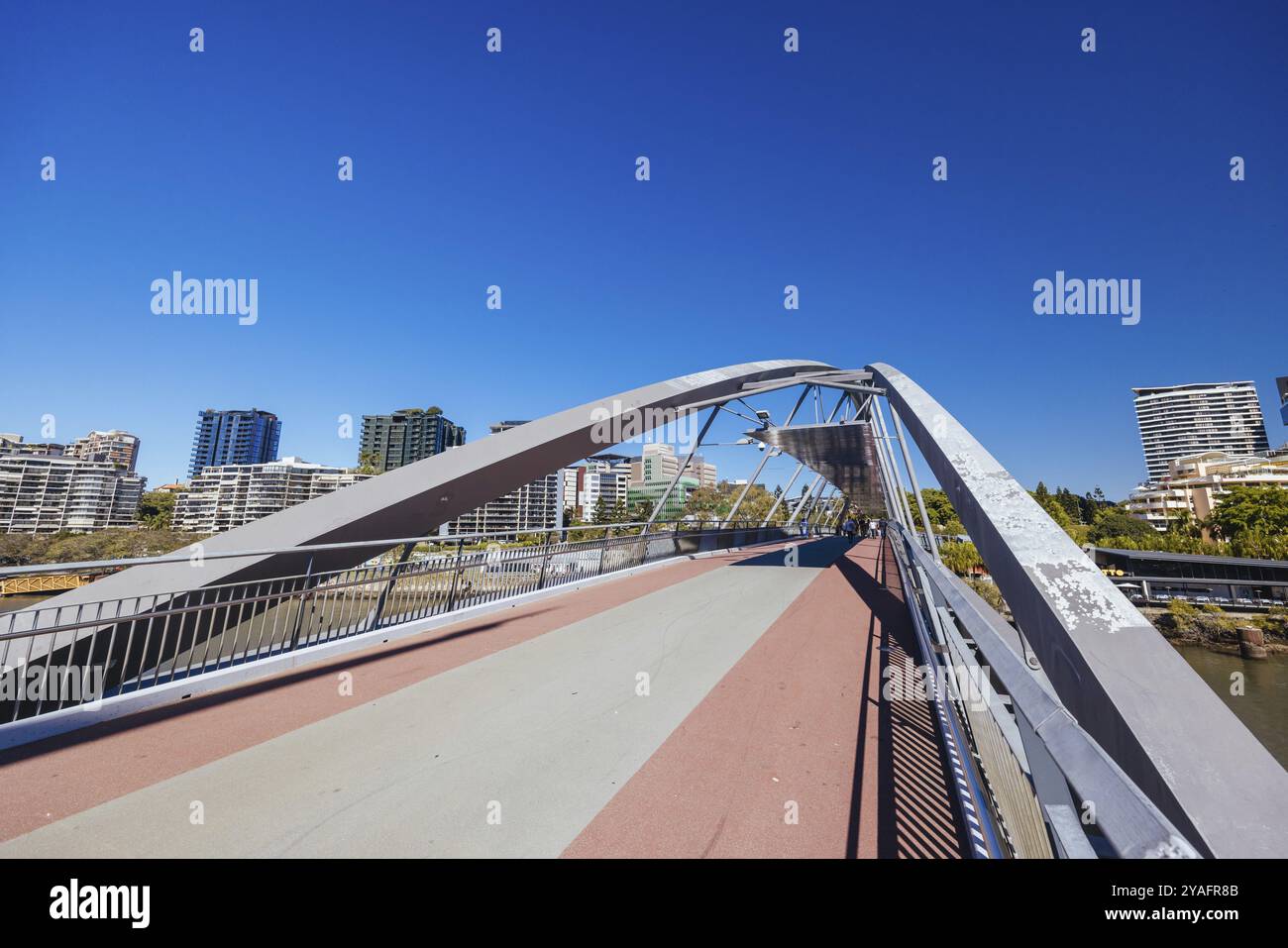 BRISBANE, AUSTRALIA, JULY 29 2023: Goodwill Bridge crossing the ...