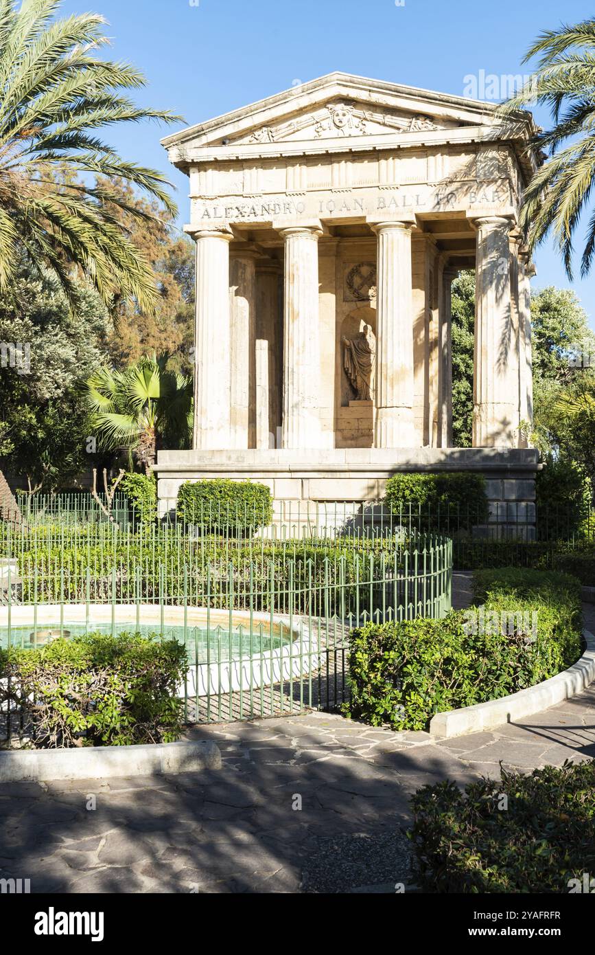 Valletta, Malta, 01 07 2022: Temple monument at the Lower Barraka ...