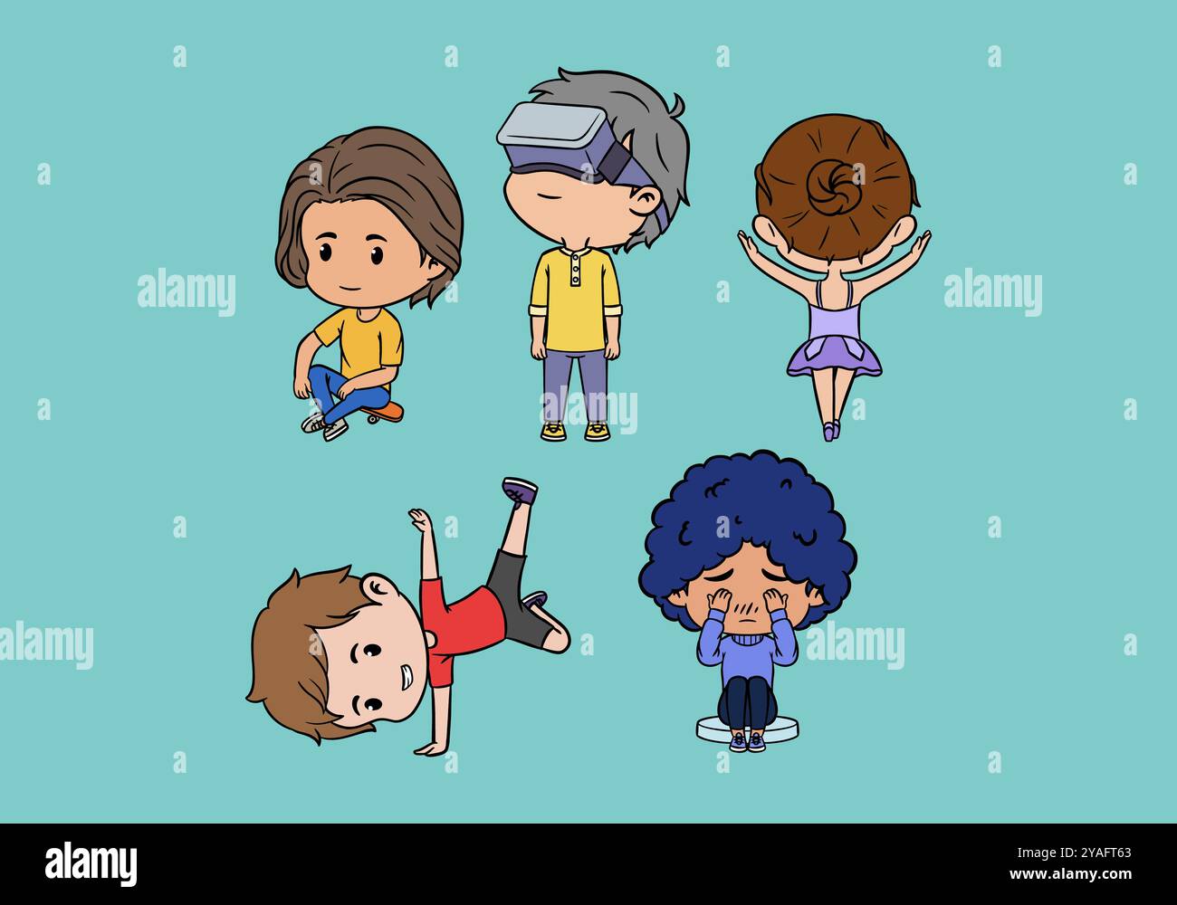 Boy and little girl dancing cartoon Stock Vector Images - Alamy