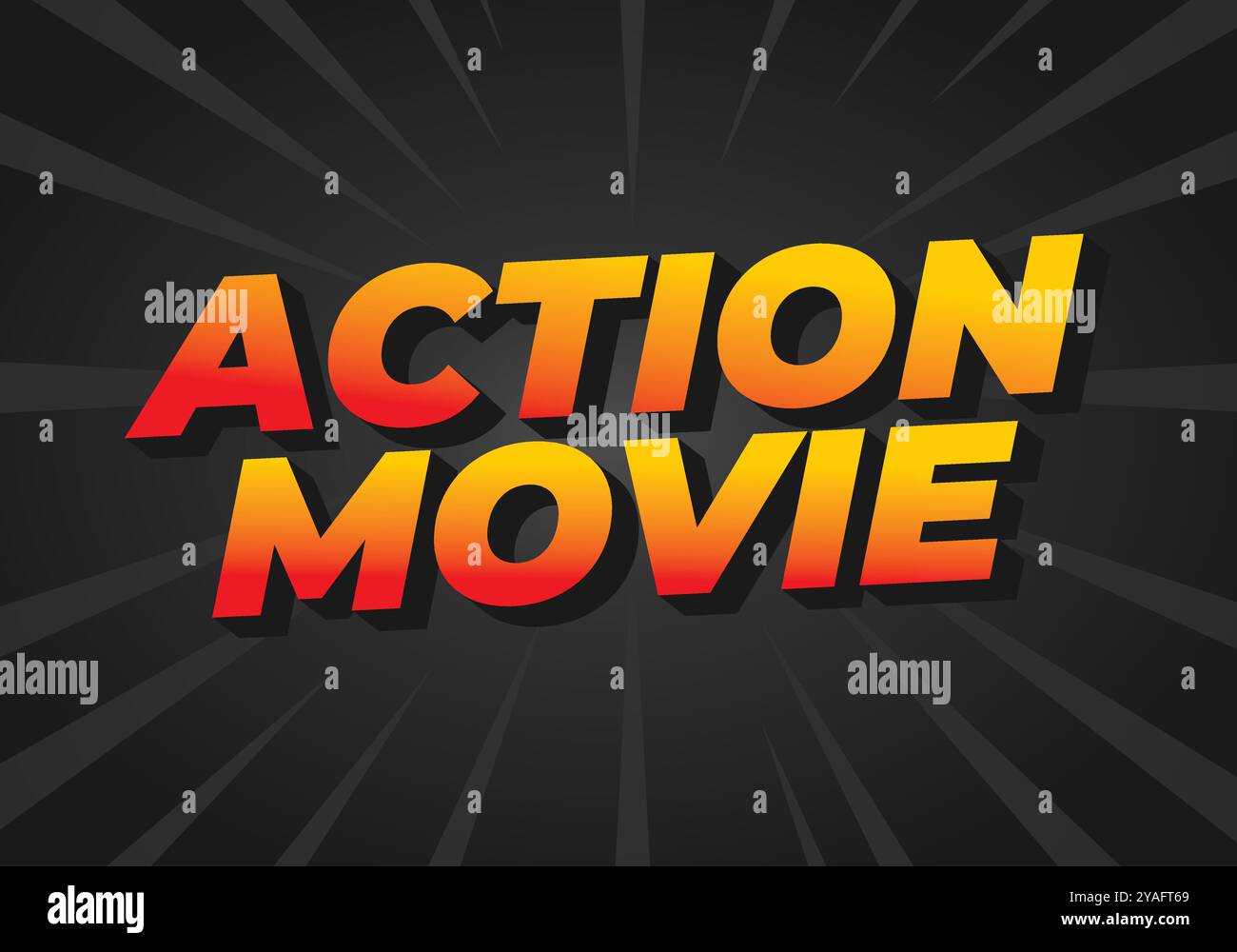 Action movie. Text effect design in 3D look with modern colors Stock ...