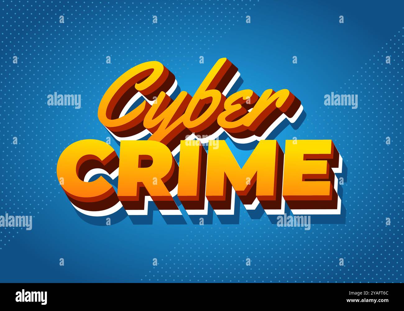 Cyber crime. Text effect design in bold fonts with modern colors Stock ...