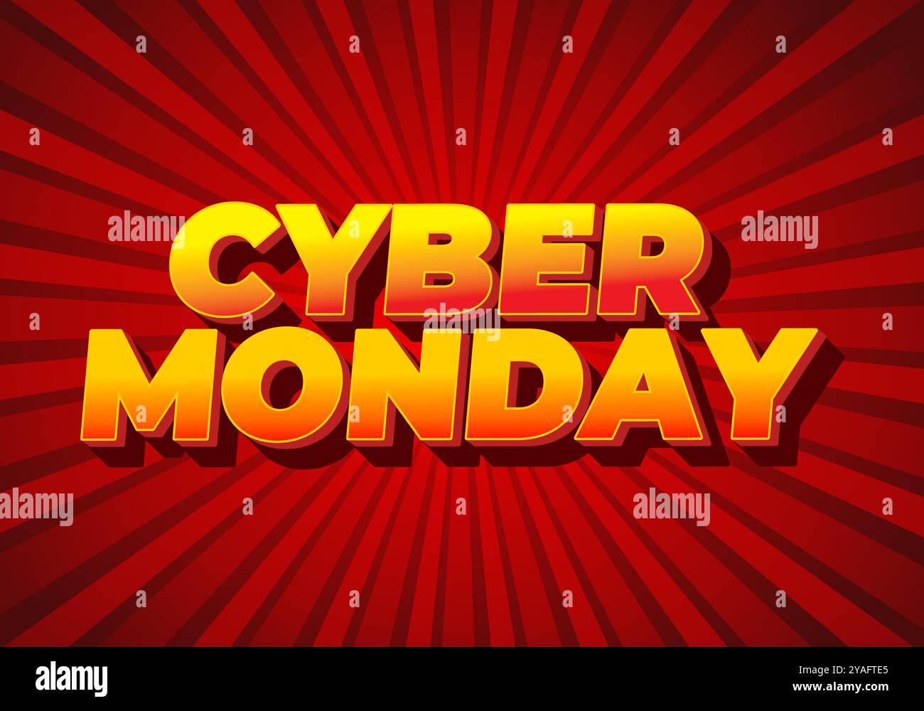 Cyber monday. Text effect design in 3D and bold fonts for digital ads ...