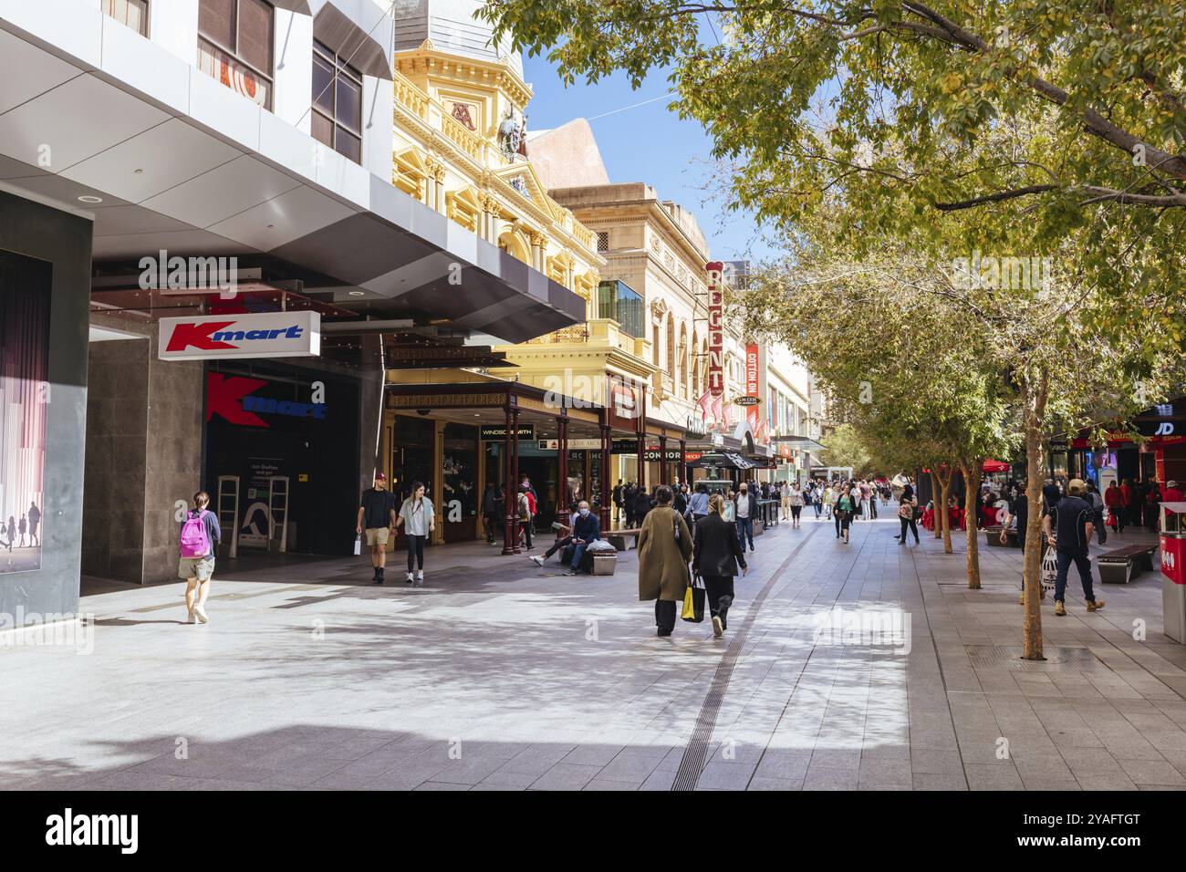 ADELAIDE, AUSTRALIA, APRIL 12, 2023: Popular and busy Rundle Mall in ...