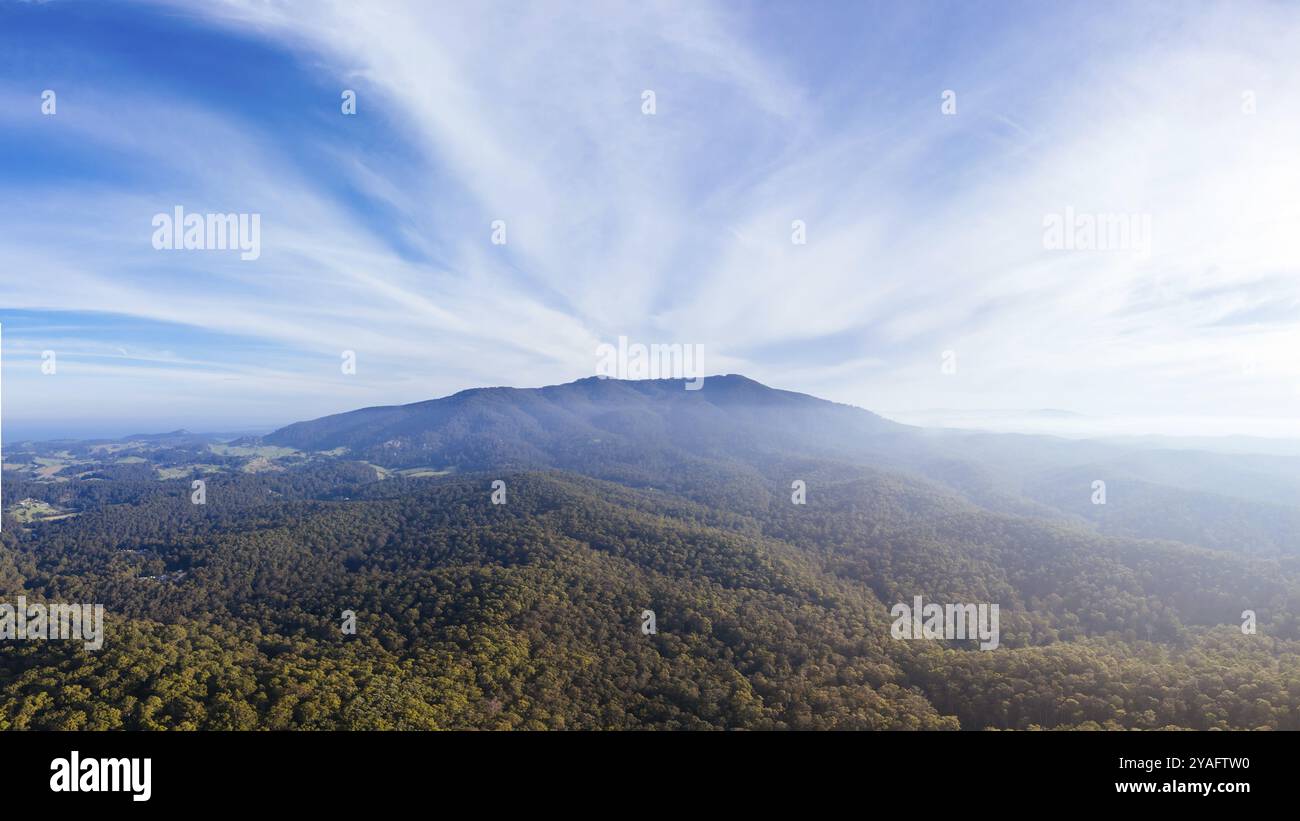 Aerial view near Central Tilba of Mount Dromedary in Gulaga National ...