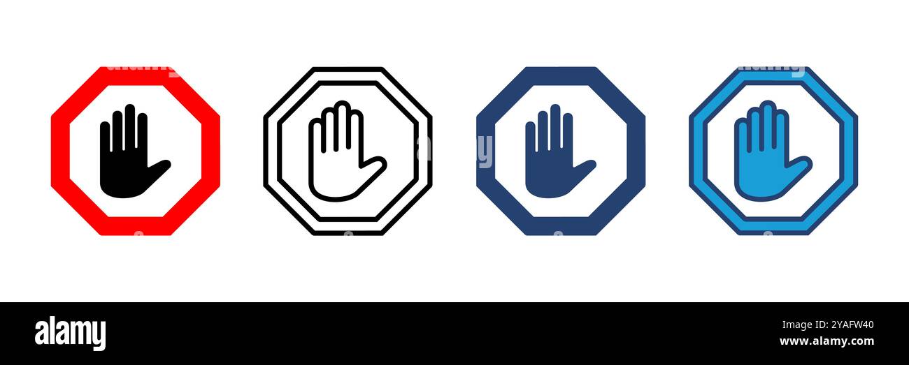 Stop icon vector. stop road sign. hand stop icon vector Stock Vector ...