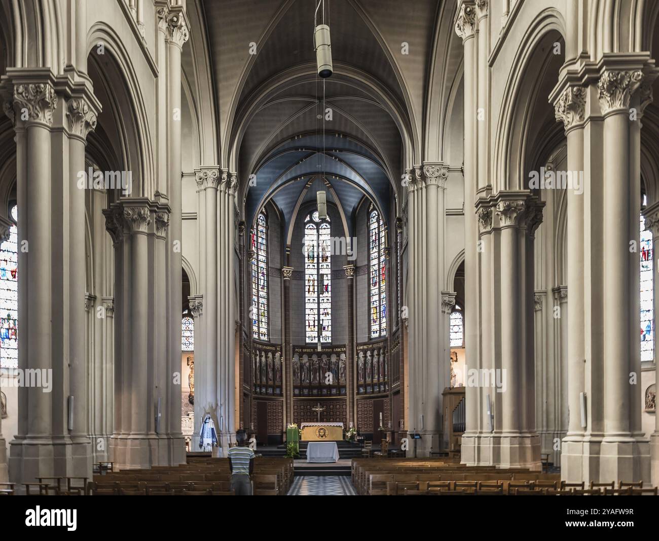 Saint Gilles, Brussels- Belgium, 07 08 2019, The gothic interior design ...