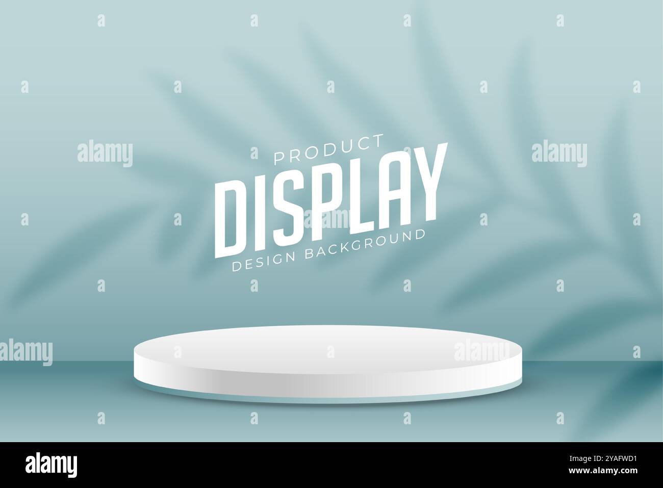 blank 3d pedestal stand for product display with leaf shadow vector ...