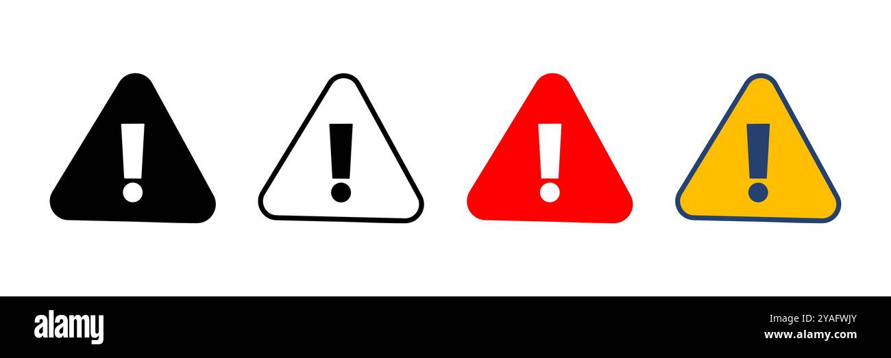 Exclamation danger sign. attention sign icon. Hazard warning attention ...
