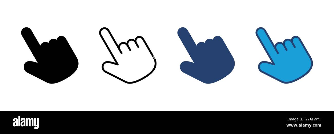 Hand cursor icon. cursor icon vector. hand cursor icon click Stock ...