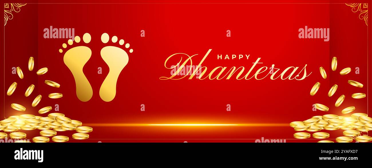 traditional happy dhanteras cultural banner for festive decor vector ...