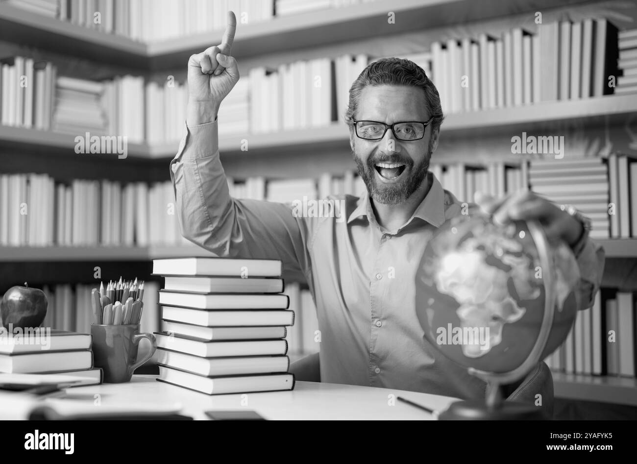 School teacher brainstorm in Black and White Stock Photos & Images - Alamy