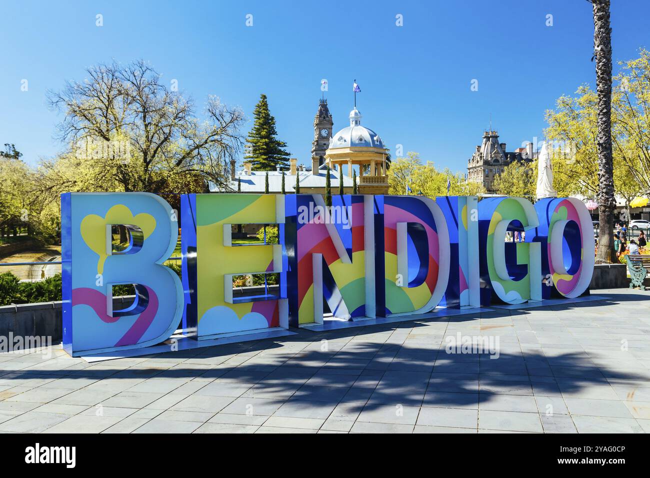 BENDIGO, AUSTRALIA, SEPTEMBER 24 2023: The famous Rosalind Gardens and ...
