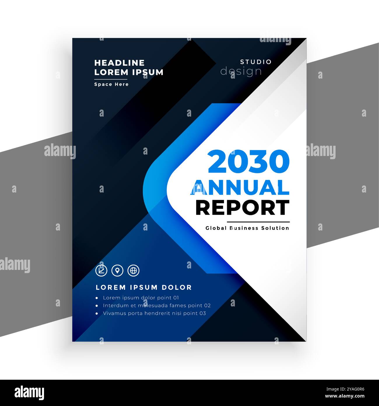 stylish annual report magazine flyer a company stationery vector Stock ...