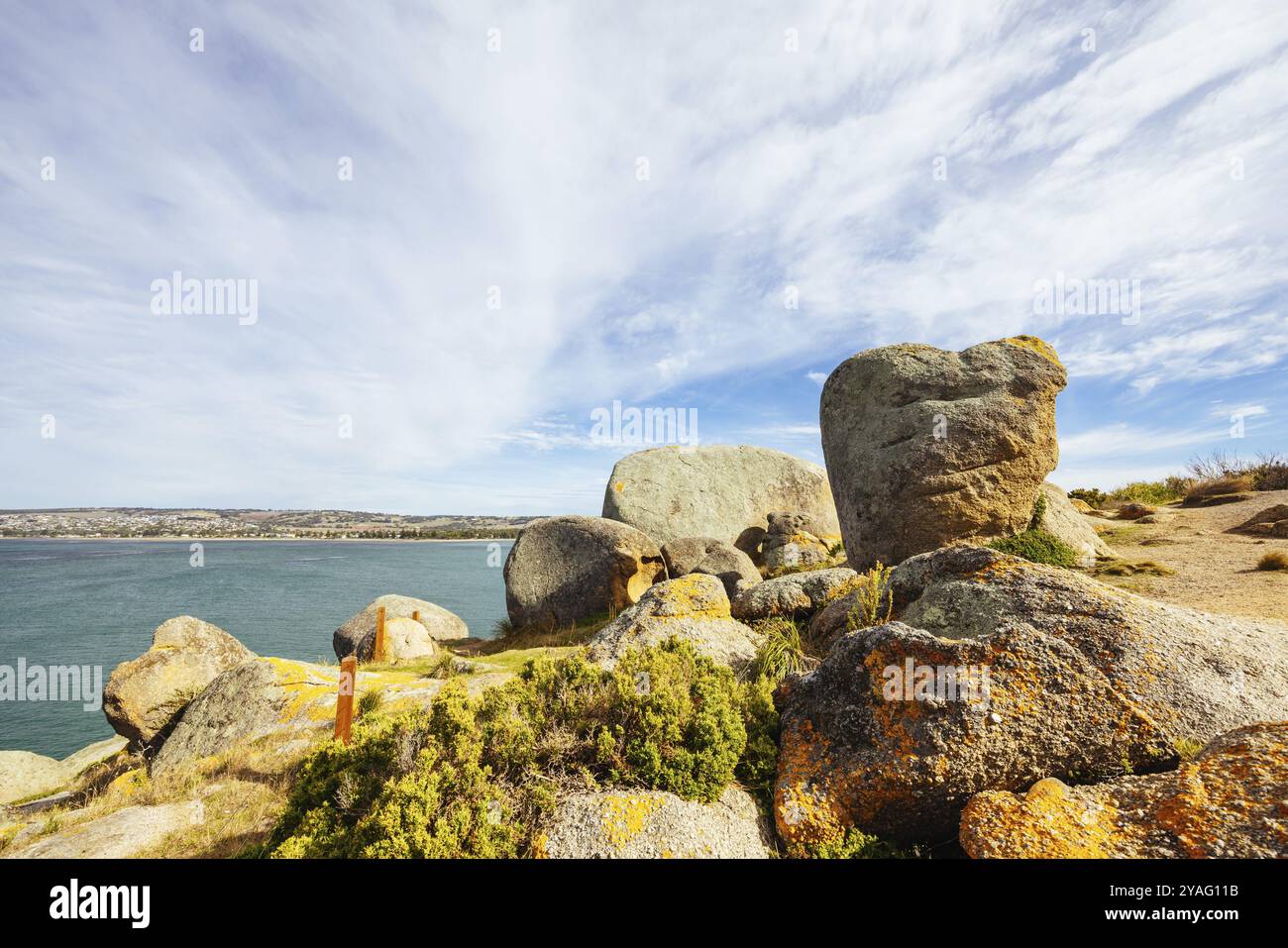 Views around Granite Island Recreation Park in Victor Harbor on a sunny ...