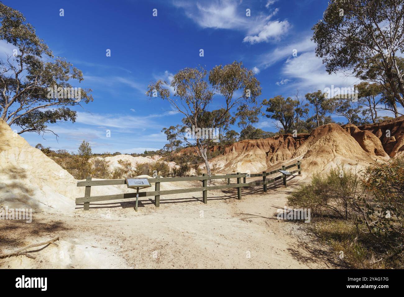 Pink Cliffs Geological Reserve on a sunny day near Heathcote in ...