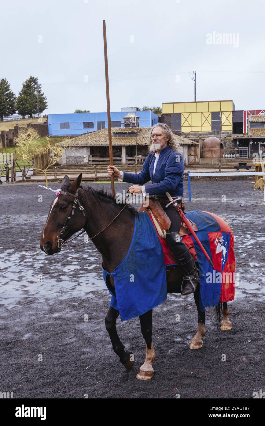 BALLARAT, AUSTRALIA, April 7 2023: Medieval horse show at the popular ...