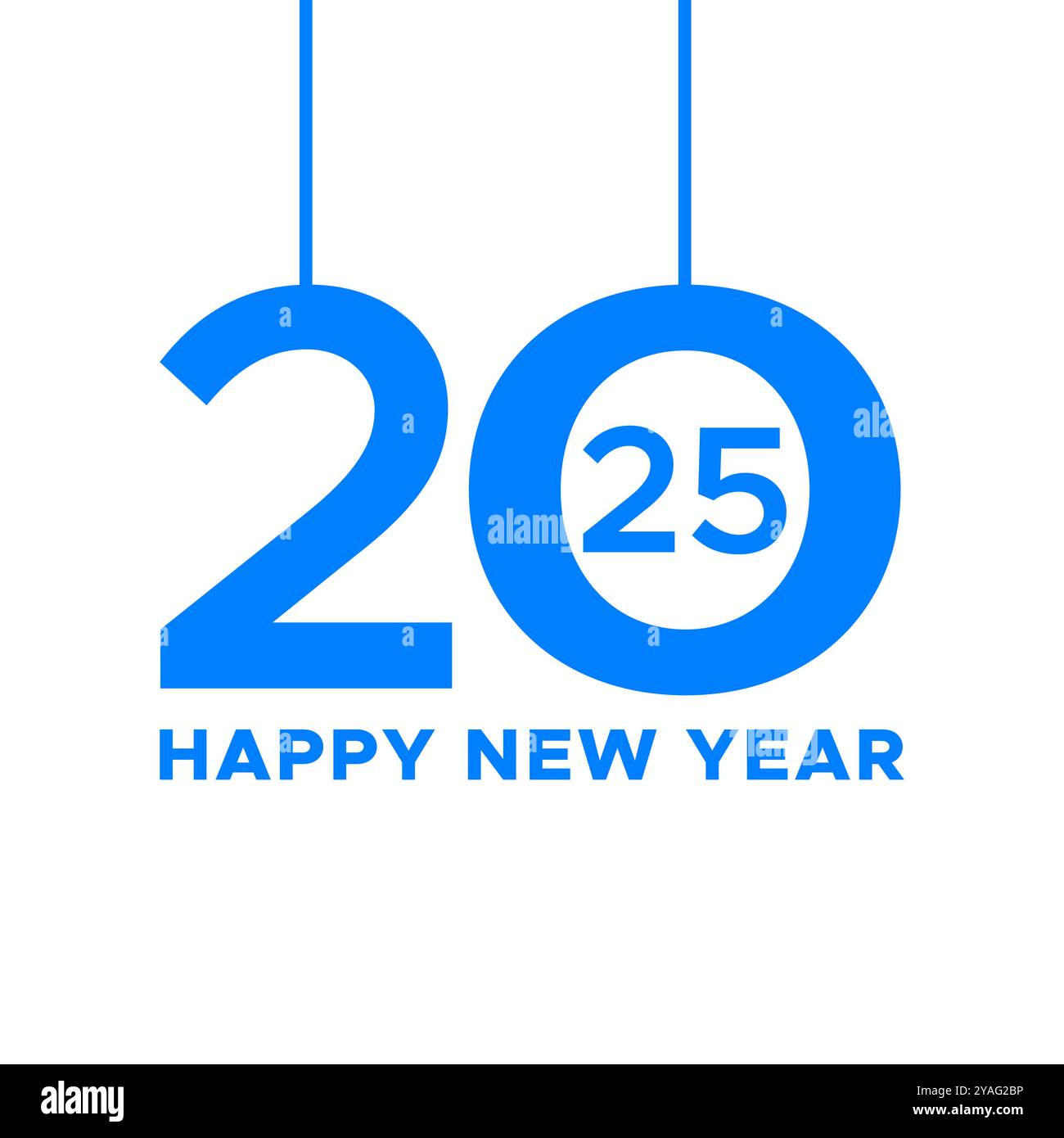 Happy new 2025 hanging typography text for celebration holiday vector ...