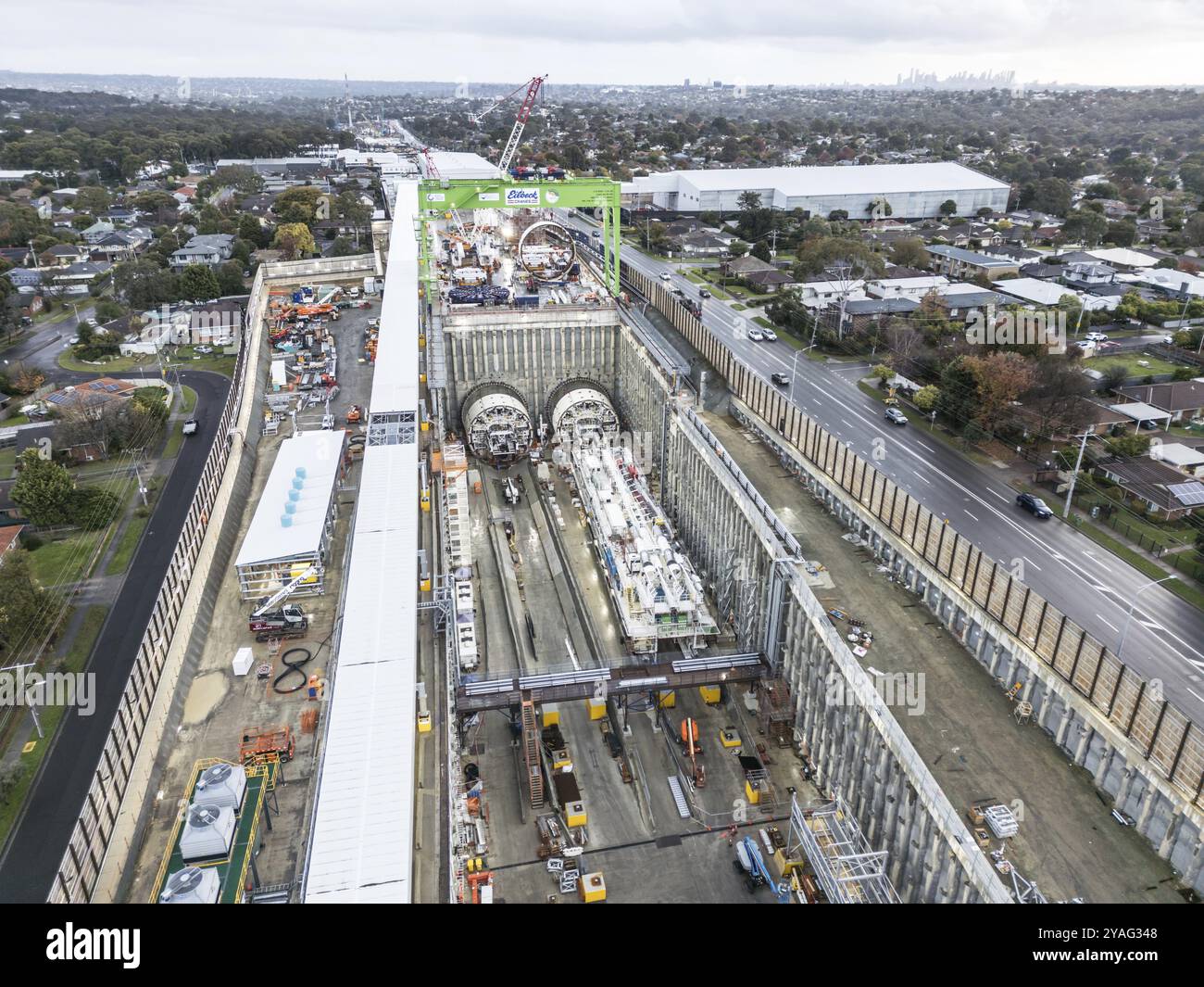 MELBOURNE, AUSTRALIA, MAY 19 2024: Parts of North East Link under ...