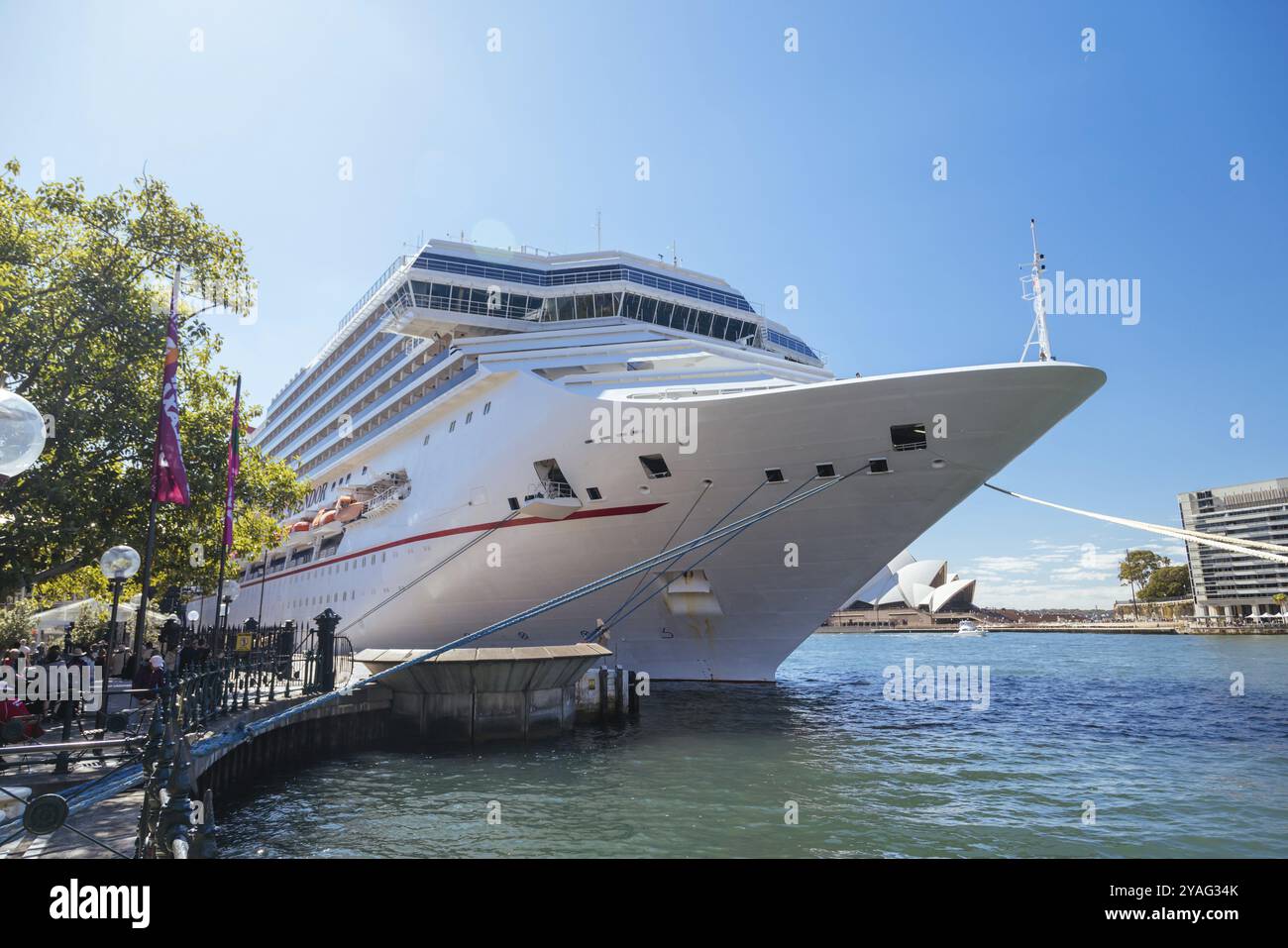 A cruise ship docked at Overseas Passenger Terminal in The Rocks ...