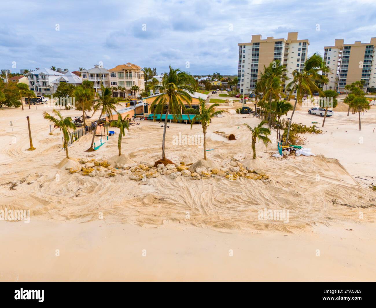 Aerial photo Bonita Springs Beach sand and debris aftermath Hurricane ...