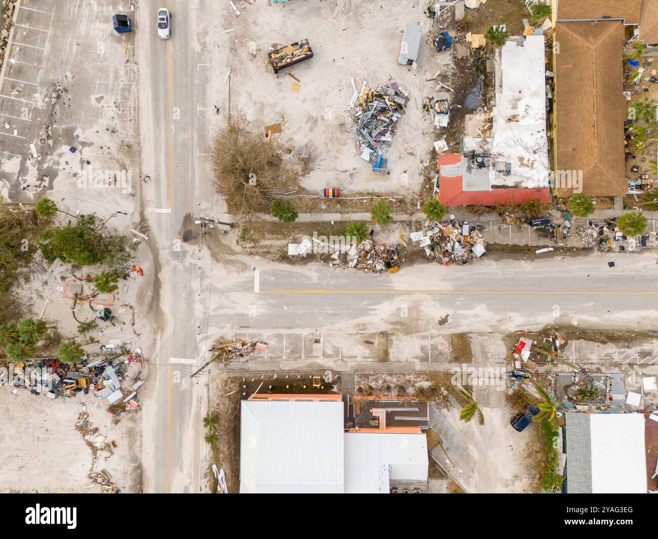 Hurricane Milton aftermath stock image shot in St Petersburg Beach ...