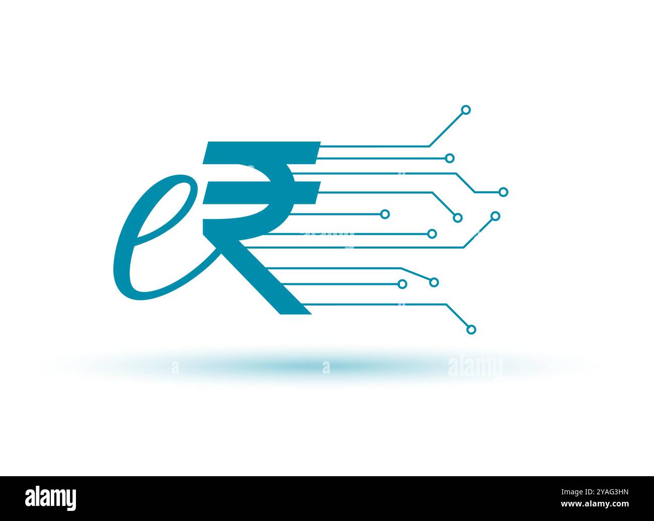 digital money erupee erupi symbol background with circuit lines vector ...