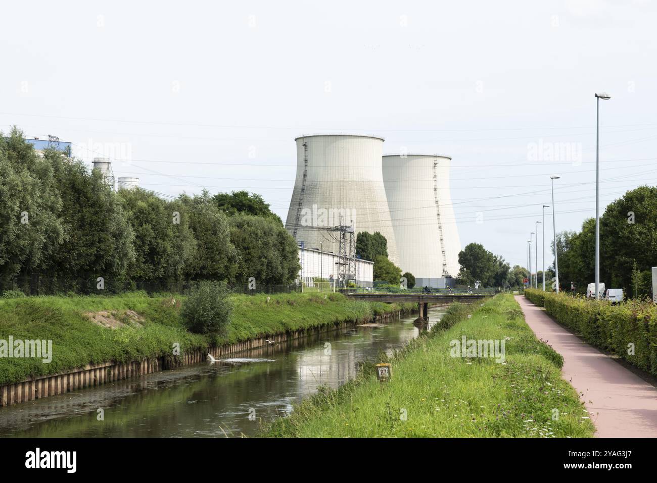 Vilvoorde, Flemish Brabant Region, Belgium, 08 24 2021 Chimney of an ...