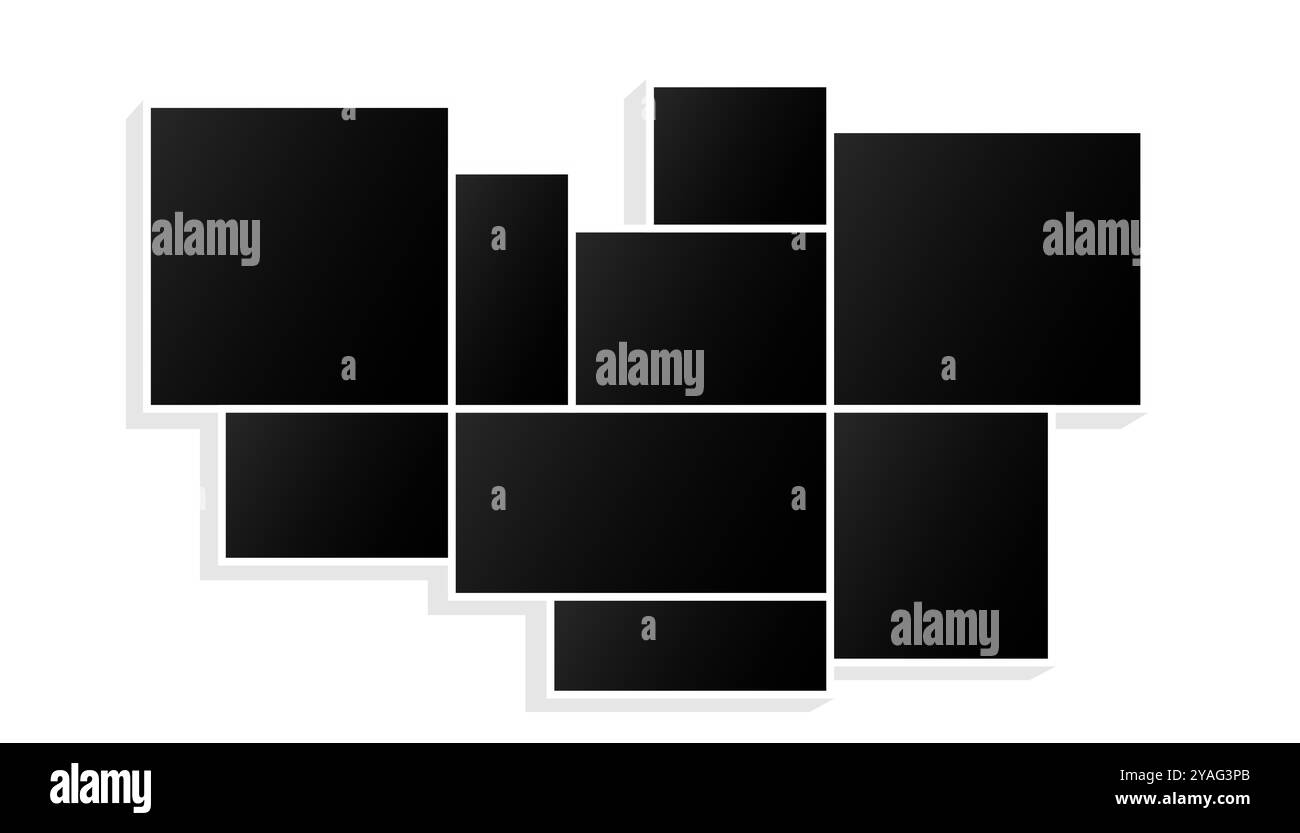 empty collage photo frame template for photographs presentation vector ...
