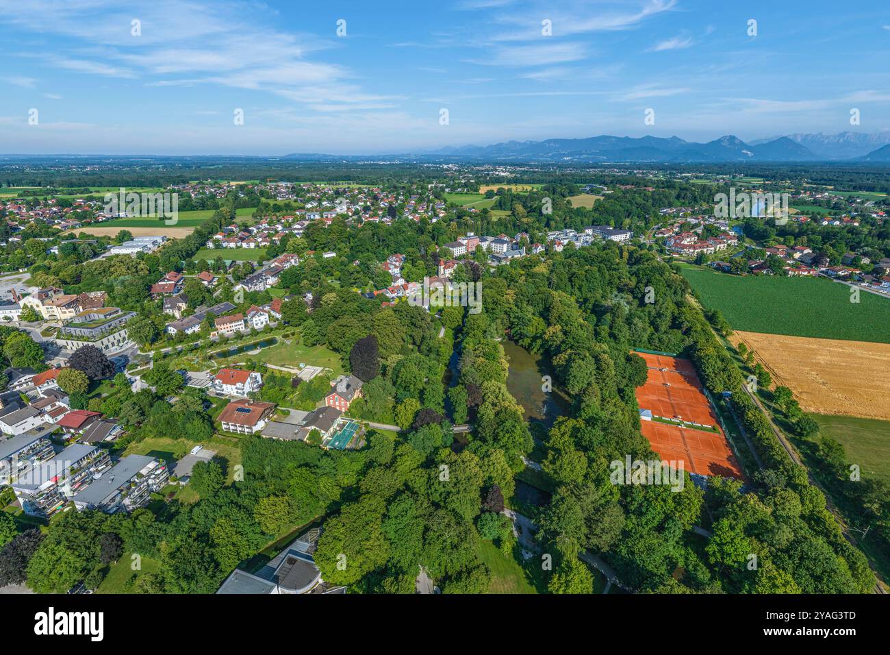 The spa town of Bad Aibling in Upper Bavaria from above Stock Photo - Alamy