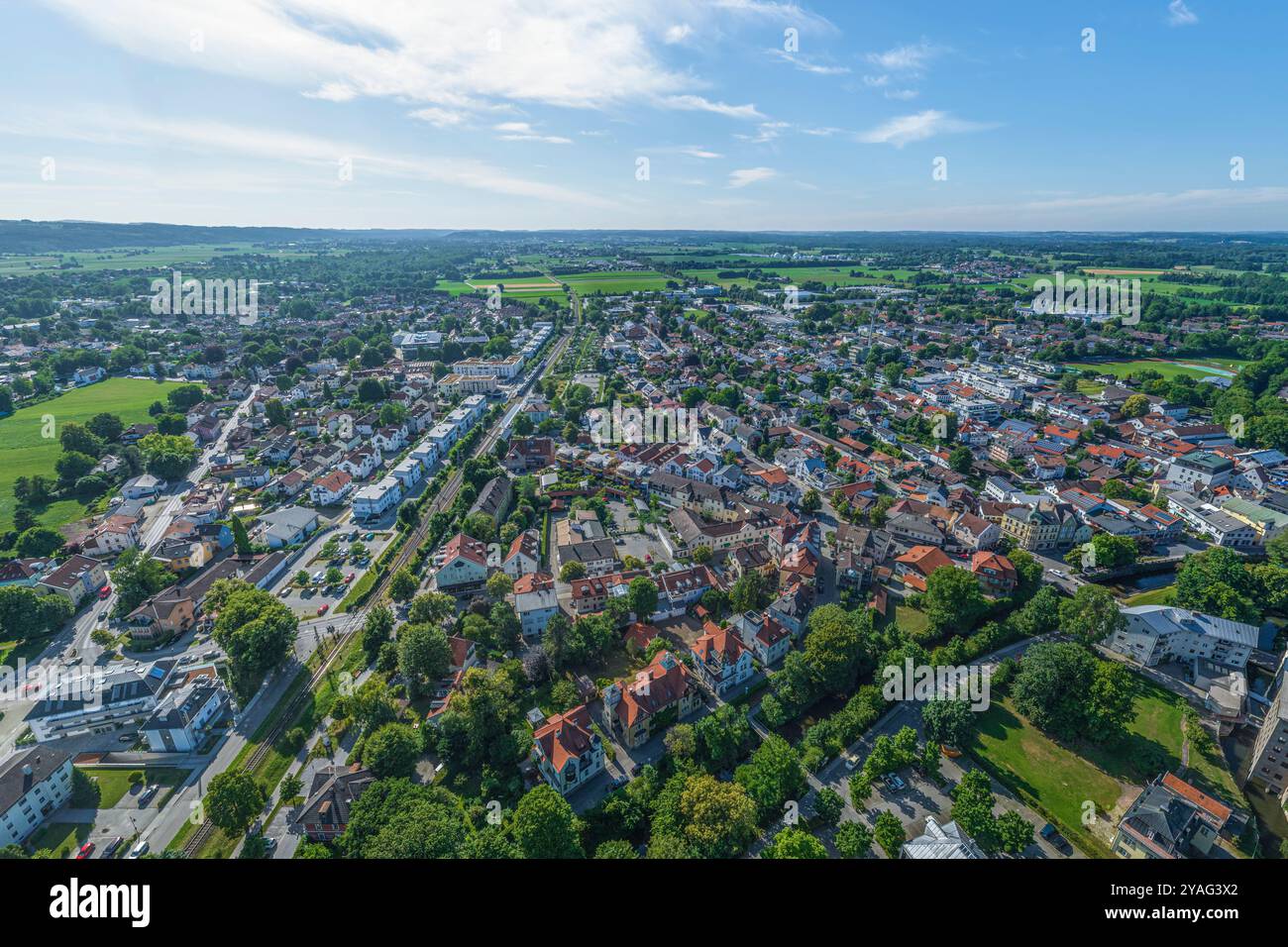 The spa town of Bad Aibling in Upper Bavaria from above Stock Photo - Alamy