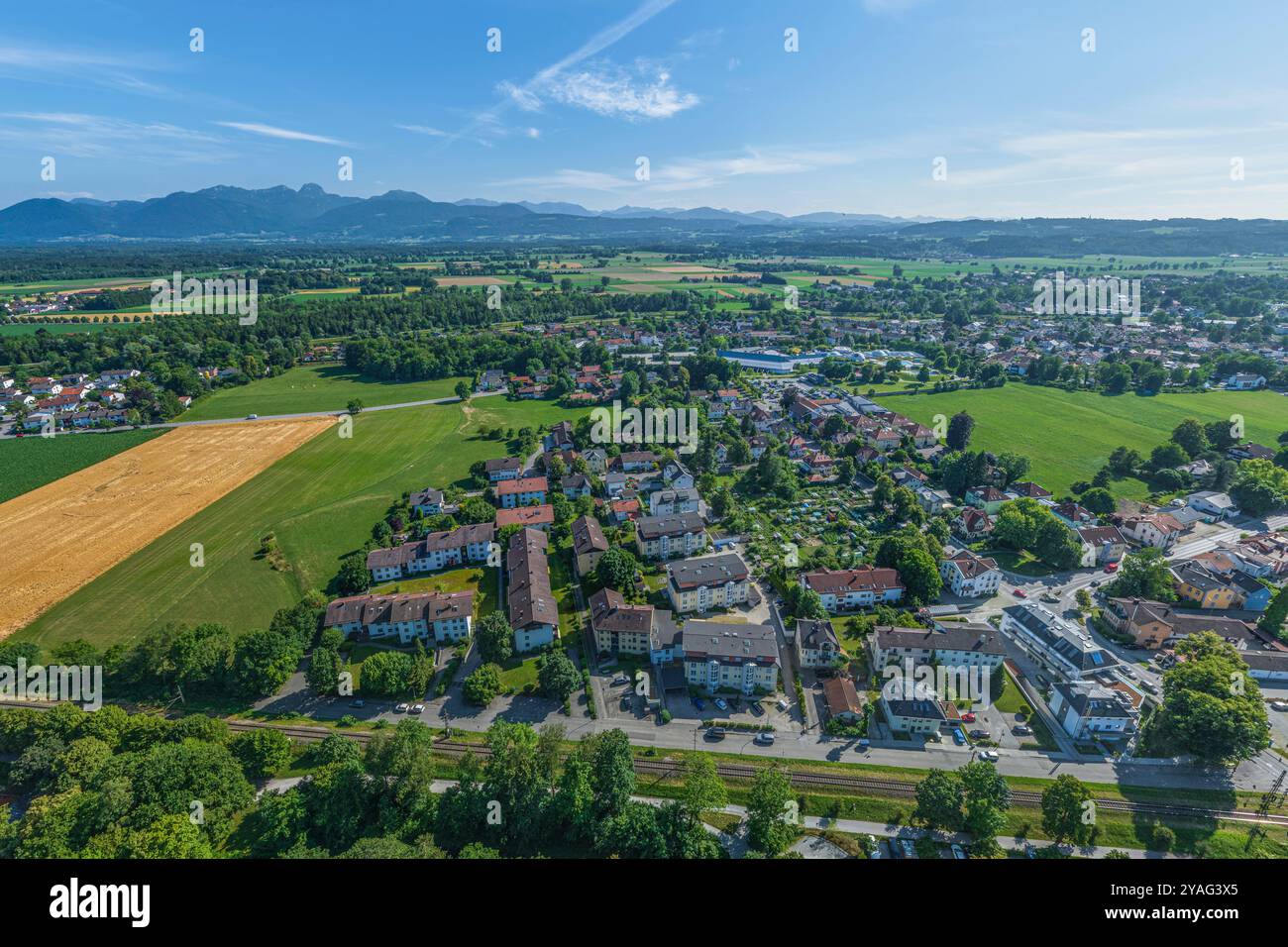 The spa town of Bad Aibling in Upper Bavaria from above Stock Photo - Alamy