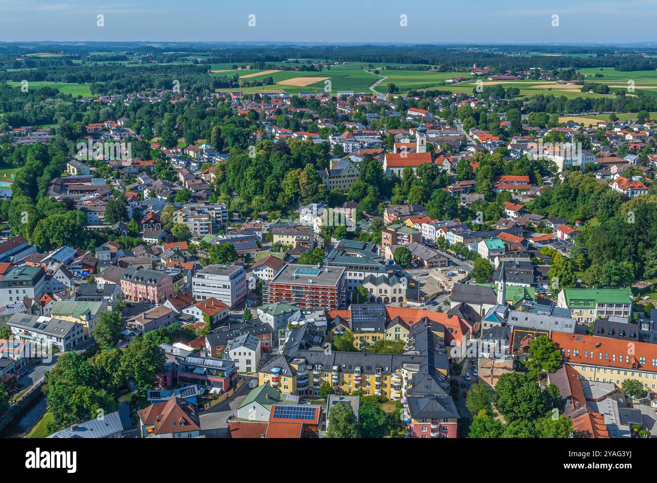 The spa town of Bad Aibling in Upper Bavaria from above Stock Photo - Alamy