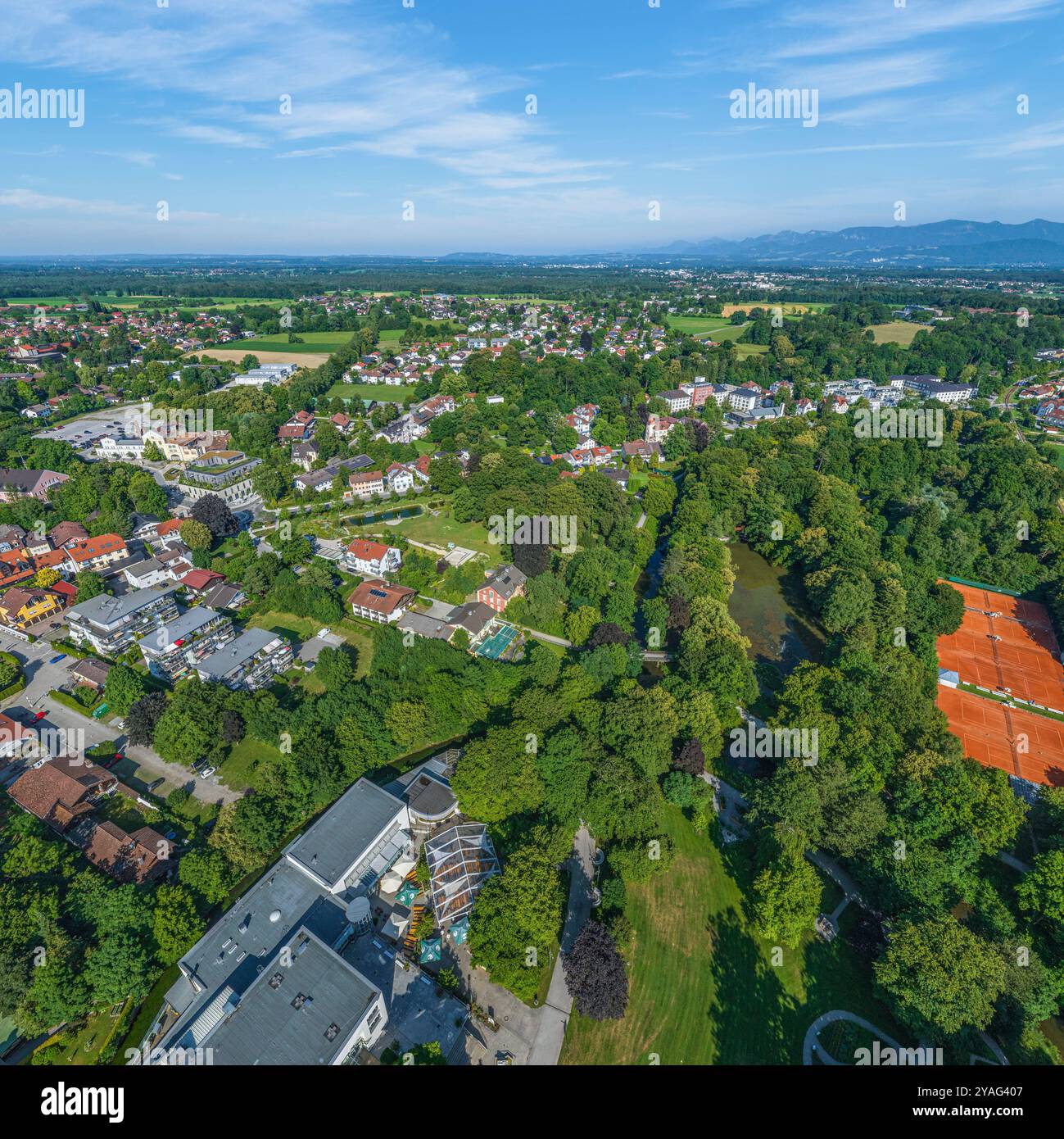 The spa town of Bad Aibling in Upper Bavaria from above Stock Photo - Alamy