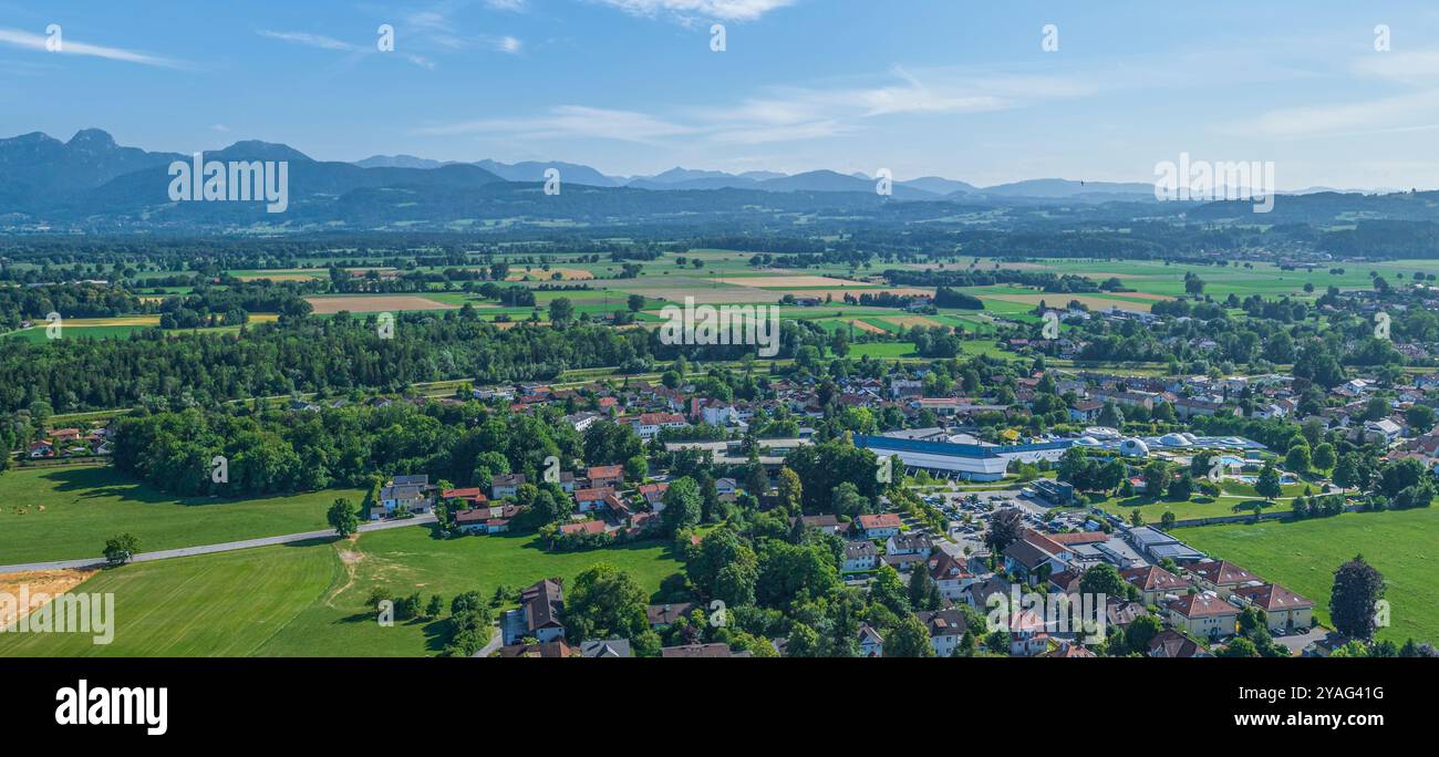 The spa town of Bad Aibling in Upper Bavaria from above Stock Photo - Alamy